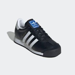 Sneaker adidas originals "SAMOA", Mädchen, Gr. 35,5, schwarz (core schwarz, cloud weiß, blau), Leder, Synthetik, Schuhe Sneaker