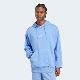 Kapuzensweatshirt adidas Sportswear "M FEELCOZY HD", Damen, Gr. S, blau (blau fusion, wei&szlig;), Obermaterial: 70% Baumwolle, 30% Polyester, Sweatshirts