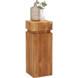 Linea Natura Beistelltisch, Eiche, Holz, Wildeiche, massiv, quadratisch, S&auml;ule, 30x80x30 cm, Stauraum, Wohnzimmer, Wohnzimmertische, Beistelltische