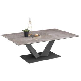 Livetastic Couchtisch, Grau, Metall, Keramik, rechteckig, Bodenplatte, 80x40x120 cm, Wohnzimmer, Wohnzimmertische, Couchtische, Couchtische Keramik