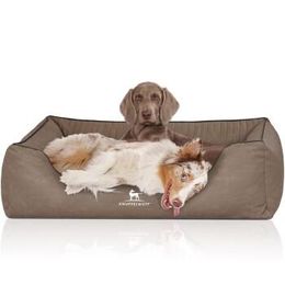 Knuffelwuff Orthop&auml;disches Hundebett Columbia aus laser-gestepptem Kunstleder stone clay XL