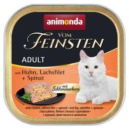 animonda Vom Feinsten Adult mit Schlemmerkern Huhn, Lachsfilet und Spinat 32x100 g