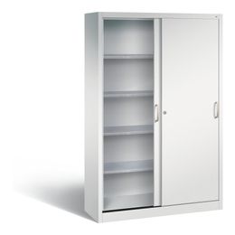 C+P Werkzeugschrank mit Schiebet&uuml;ren, innen 4 B&ouml;den, H1950xB1200xT400mm Front Lichtgrau Korpus Lichtgrau ; C + P M&ouml;belsysteme (2049-00|S10072)