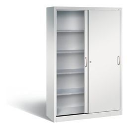 C+P Werkzeugschrank mit Schiebet&uuml;ren, innen 4 B&ouml;den, H1950xB1200xT400mm Front Lichtgrau Korpus Lichtgrau ; C + P M&ouml;belsysteme (2049-00|S10072)