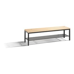 C+P Umkleidebank Basic mit Schuhrost, H420xB1500xT353mm Farbe Gestell Schwarzgrau ; C + P M&ouml;belsysteme (8051-010|S10001)