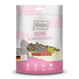 MjAMjAM Snackbag &ndash; kulinarischer Wildlachs Katzensnacks ohne Getreide 125g