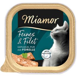 16x100 g Miamor Feines & Filet Geflügel Pur mit Forelle