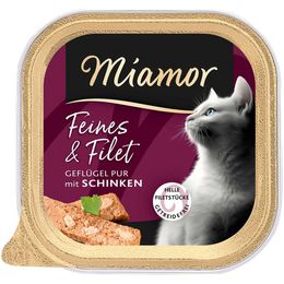16x100 g Miamor Feines & Filet Gefl&uuml;gel Pur mit Schinken