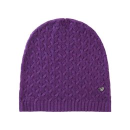 Strickm&uuml;tze bonprix, Damen, lila (tieflila), Obermaterial: 40% Viskose, 30% Polyamid, 25% Polyester, 5% Kaschmir, M&uuml;tzen Strickm&uuml;tze, M&uuml;tze mit Kaschmiranteil