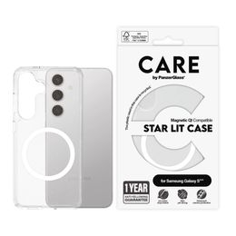 CARE BY PANZERGLASS Handyh&uuml;lle "Magnetic QI Compatible Star Lit Case f&uuml;r Samsung Galaxy S25", transparent, B:11cm H:2,5cm T:20cm, H&uuml;llen, Backcover, Schutzh&uuml;lle, Handyschutzh&uuml;lle, Case, Schutzcase, sto&szlig;fest
