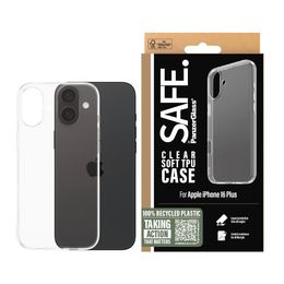 SAFE BY PANZERGLASS Handyh&uuml;lle "Soft TPU Case f&uuml;r Apple iPhone 16 Plus", transparent, B:11cm H:1,8cm T:19,5cm, H&uuml;llen, Backcover, Schutzh&uuml;lle, Handyschutzh&uuml;lle, Case, Schutzcase, sto&szlig;fest
