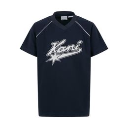 T-Shirt Karl Kani "Karl Kani Varsity Star Soccer Jersey Junior", M&auml;dchen, Gr. 134/140, dunkelblau, 100% Polyester, bedruckt, normal, Rundhals, Shirts T-Shirt