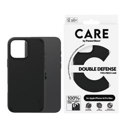 CARE BY PANZERGLASS Handyhülle "Double Defence Case für Apple iPhone 16 Pro Max", schwarz, B:11cm H:1,8cm T:19,5cm, Hüllen, Backcover, Schutzhülle, Handyschutzhülle, Case, Schutzcase, stoßfest