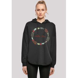 Kapuzenpullover F4NT4STIC "Winter Time", Damen, Gr. XS, schwarz, Obermaterial: 100% Baumwolle, oversize, Pullover Sweatshirt Hoodie, Print