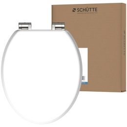 Schütte WC-Sitz SCHÜTTE "WHITE", weiß, B:380cm L:440cm, MDF - Mitteldichte Holzfaserplatte, WC-Sitze, mit Absenkautomatik und Holzkern, max, Belastung der Klobrille 150 kg