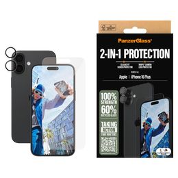 PanzerGlass Displayschutzglas "2-in-1 Protection, Glass, Lens Protector", transparent, B:11cm H:1,2cm T:19,5mm, Displayfolien, Displayschutzfolie, Schutzfolie, Bildschirmschutz, kratz- & sto&szlig;fest