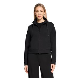 Sweatjacke Betty Barclay "Damen mit Rippenstruktur", Damen, Gr. 40, schwarz, Sweatware, Obermaterial: 54% Viskose, 40% Polyester, 6% Elasthan, figurumspielend normal, Sweatjacken Sweatjacke
