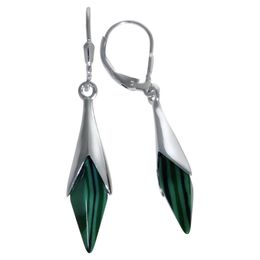 Paar Ohrh&auml;nger Vivance "925/- Sterling Silber synth. Malachit", wei&szlig; (wei&szlig;, gr&uuml;n), Ohrringe, Damen, one-size, Silber 925 (Sterlingsilber), Ohrh&auml;nger