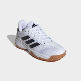 Hallenschuh adidas Performance "LIGRA 8 INDOOR KIDS", M&auml;dchen, Gr. 37, schwarz-wei&szlig; (cloud wei&szlig;, core schwarz, cloud wei&szlig;), Synthetik, Textil, Schuhe Hallenschuh, geeignet f&uuml;r jeden Hallensport