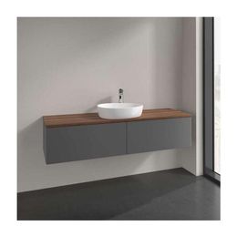 Villeroy & Boch Villeroy und Boch Antao Waschtisch-Unterschrank K36012GK 2 Ausz&uuml;ge, 1600 x 360 x 500 mm, Front ohne Struktur, Anthracite Matt Lacquer / Warm Walnut