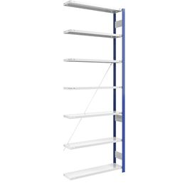 eurokraft pro Steckregal, Bauart leicht, einseitig, HxBxT 3000 x 1000 x 300 mm, blau/grau, Anbauregal