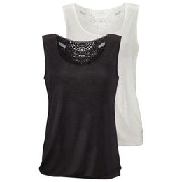 Beach Time Top Damen Gr&ouml;&szlig;e XS schwarz / wei&szlig;meliert