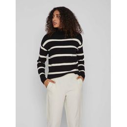 Vila Pullover in Schwarz/ Wei&szlig; - 55% | Gr&ouml;&szlig;e M | Damen-pullover-cardigans
