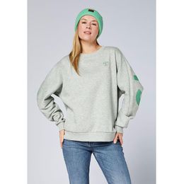 Chiemsee Sweatshirt in Grau/ Gr&uuml;n - 56% | Gr&ouml;&szlig;e S | Damen-sweatshirts-jacken