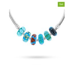 CHARM'S 6er-Set: Silber-Beads mit Muranoglas - 65% | Schmuck