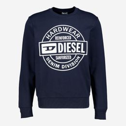 Diesel Dunkelblaues Sweatshirt mit weißem Logo