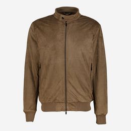 HAMAKI-HO Dunkelbraune Bikerjacke aus Wildlederimitat