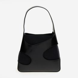 Schwarze Handtasche aus Leder mit Cut-Out-Design