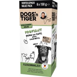 Nassfutter Hund mit Huhn, Ente, Apfel & Kartoffel, Proviant Multipack (6x150 g) DOGS'n TIGER