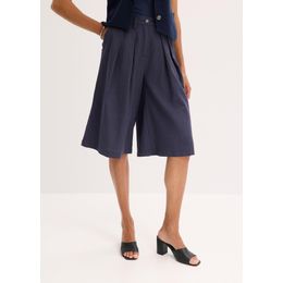 bonprix Bermudas mit Bundfalten, schwarz, mit Baumwolle