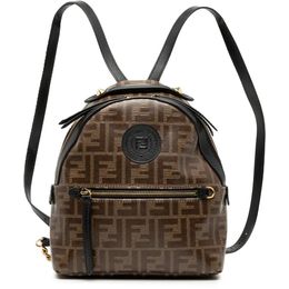 Fendi Rucks&auml;cke - Zucca Coated Canvas FF 1974 Backpack - Gr. unisize - in Braun - f&uuml;r Damen