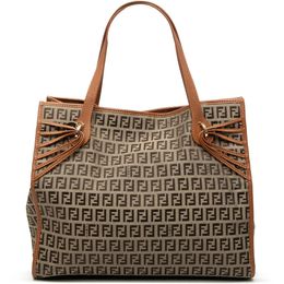 Fendi Shopper - Zucchino Canvas Tote - Gr. unisize - in Braun - f&uuml;r Damen