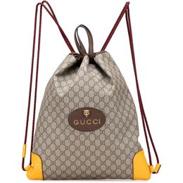 Gucci Rucks&auml;cke - GG Supreme Animalier Backpack - Gr. unisize - in Braun - f&uuml;r Damen