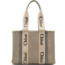 Chlo&eacute; Chlo&eacute; Shopper - Medium Canvas Woody Tote - Gr. unisize - in Braun - f&uuml;r Damen