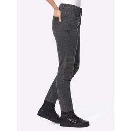 Heine Witt Damen Jeans mit Fake-Taschen, anthrazit-grey-denim, Gr&ouml;&szlig;e 42