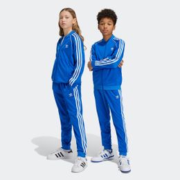 Sporthose adidas originals "SST TRACK PANTS", M&auml;dchen, Gr. 164, N-Gr, blau, Trikot, Obermaterial: 100% Polyester, Hosen Sporthose, Superstar Kinder Trainingshose