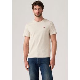 Levi's T-Shirt LEVI'S "ORIGINAL HM TEE", Herren, Gr. S, weiß peppercorn hea, Jersey, Obermaterial: 100% Baumwolle, meliert, normal hüftbedeckend, Rundhals, Rippbündchen, Shirts T-Shirt, mit Logo Print