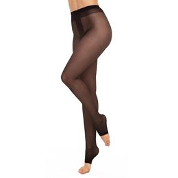 Feinstrumpfhose GLAMORY "My Size", Damen, Gr. 40/42, schwarz, Obermaterial: 88% Polyamid, 12% Elasthan, elastisch, Strumpfhosen Feinstrumpfhose, zehenoffen, elastisch, plus size