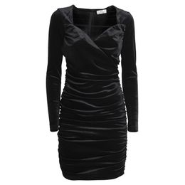 Influencer Kleid Damen Gr&ouml;&szlig;e 36 schwarz Winterkleid