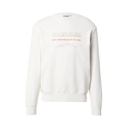 Napapijri Sweatshirt 'BANEM' Herren Gr&ouml;&szlig;e M beige / orange / wei&szlig;