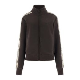 Guess Sportsweatjacke 'Britney' Damen Gr&ouml;&szlig;e S beige / dunkelbraun / schwarz / wei&szlig;