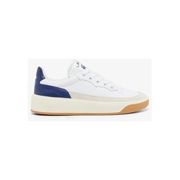 Lacoste Leder-Sneakers in Weiß/ Dunkelblau/ Beige - 55% | Größe 44,5 | Herrensneakers