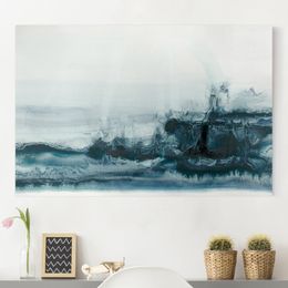 Leinwandbild Meeresstr&ouml;mung I - Wandbild bis XXL Print Abstrakt Aquarell Kunstdruck Wohnzimmer Schlafzimmer Bad Badezimmer K&uuml;che Flur Esszimmer