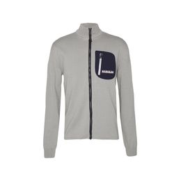 Napapijri Strickjacke 'D-HURON' Herren Gr&ouml;&szlig;e XXL navy / grau / wei&szlig;