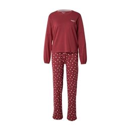 Pepe Jeans Pyjama Damen Gr&ouml;&szlig;e XL burgunder / wei&szlig; Winterkleid