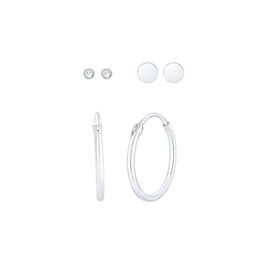 Elli Ohrringe Basic Ohrstecker, Creole, Kristall Ohrstecker Damen Gr&ouml;&szlig;e One Size silber